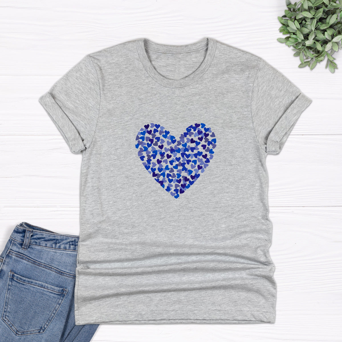 Blue Confetti Heart T-Shirt by Betty Bramble
