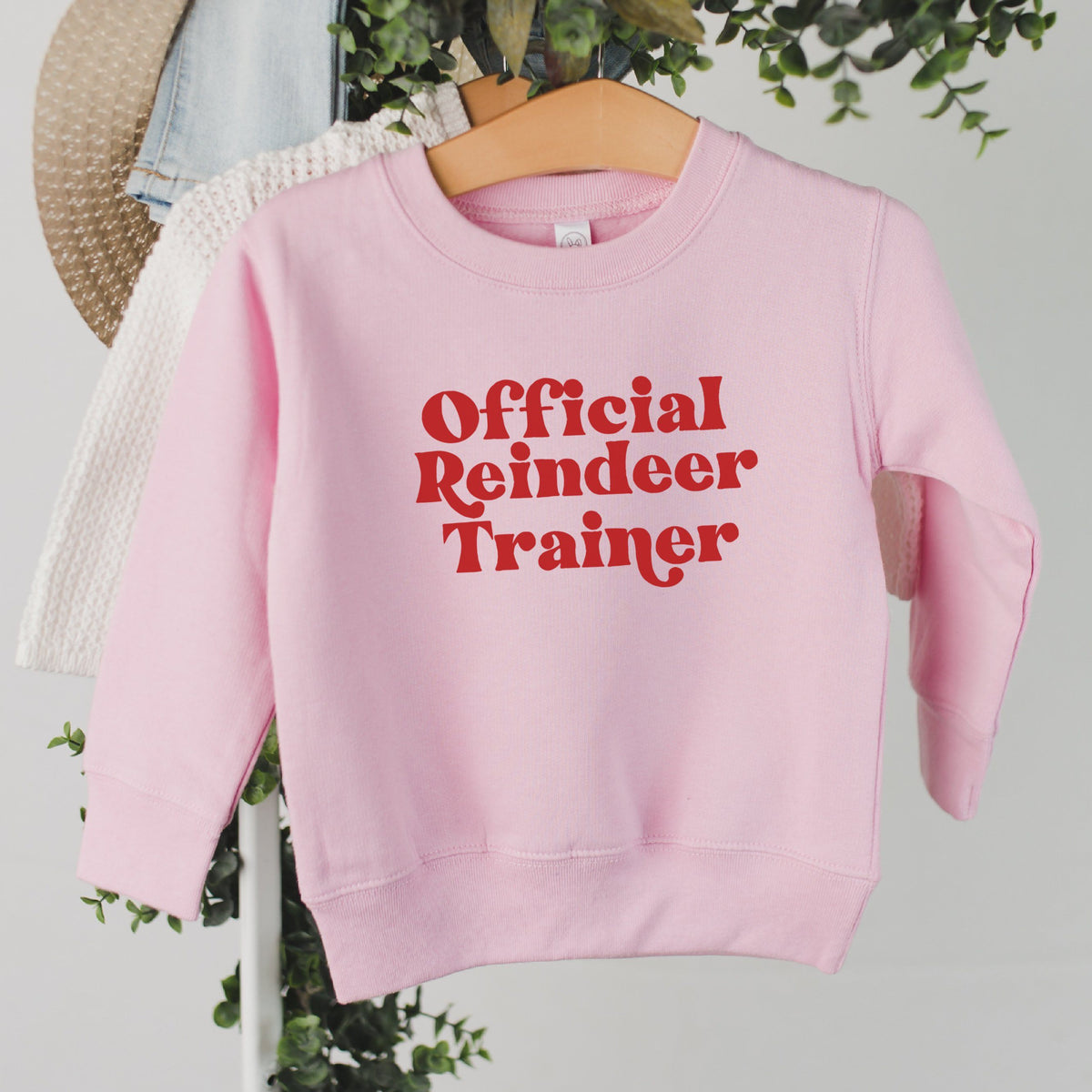 Official Reindeer Trainer Child's Pink Christmas Sweatshirt – Betty Bramble